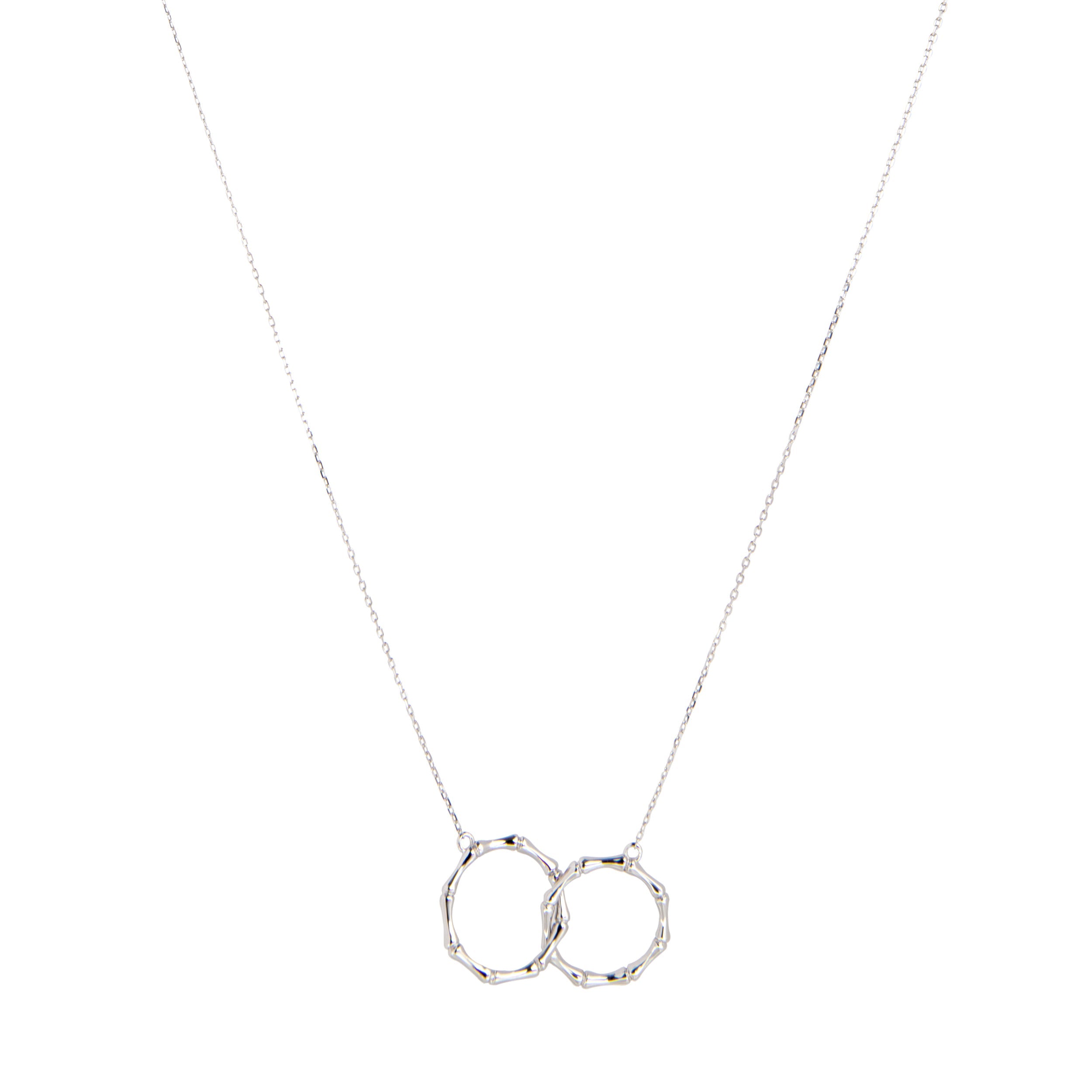Silver Intertwined Bamboo Hoop Infinity Necklace – Vince Jewelers